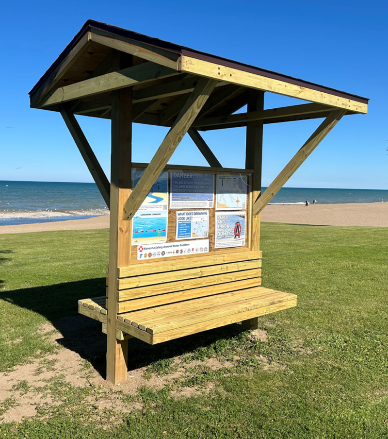 Installation of Water Safety Kiosk at Pennoyer Beach